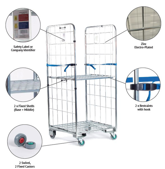 Two Side Roll Cage Stock Trolley | Brick Cages | Brick cage